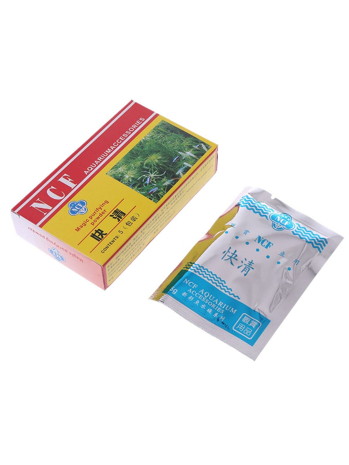 5 Упаковок очищающего порошка для осветлителя аквариумной воды Эффективный Иммунный Бактерицид