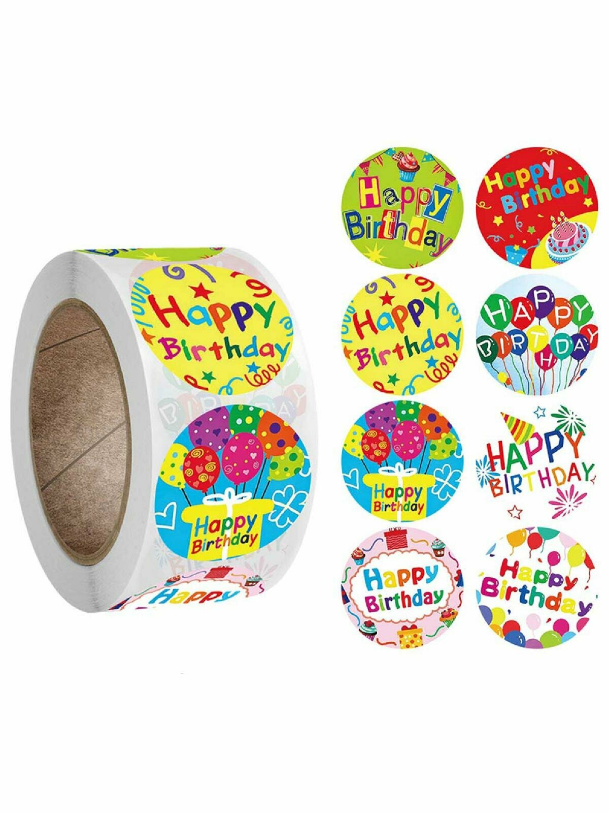 Рулонная Наклейка С Днем Рождения наклейка 1 дюйм A-148
