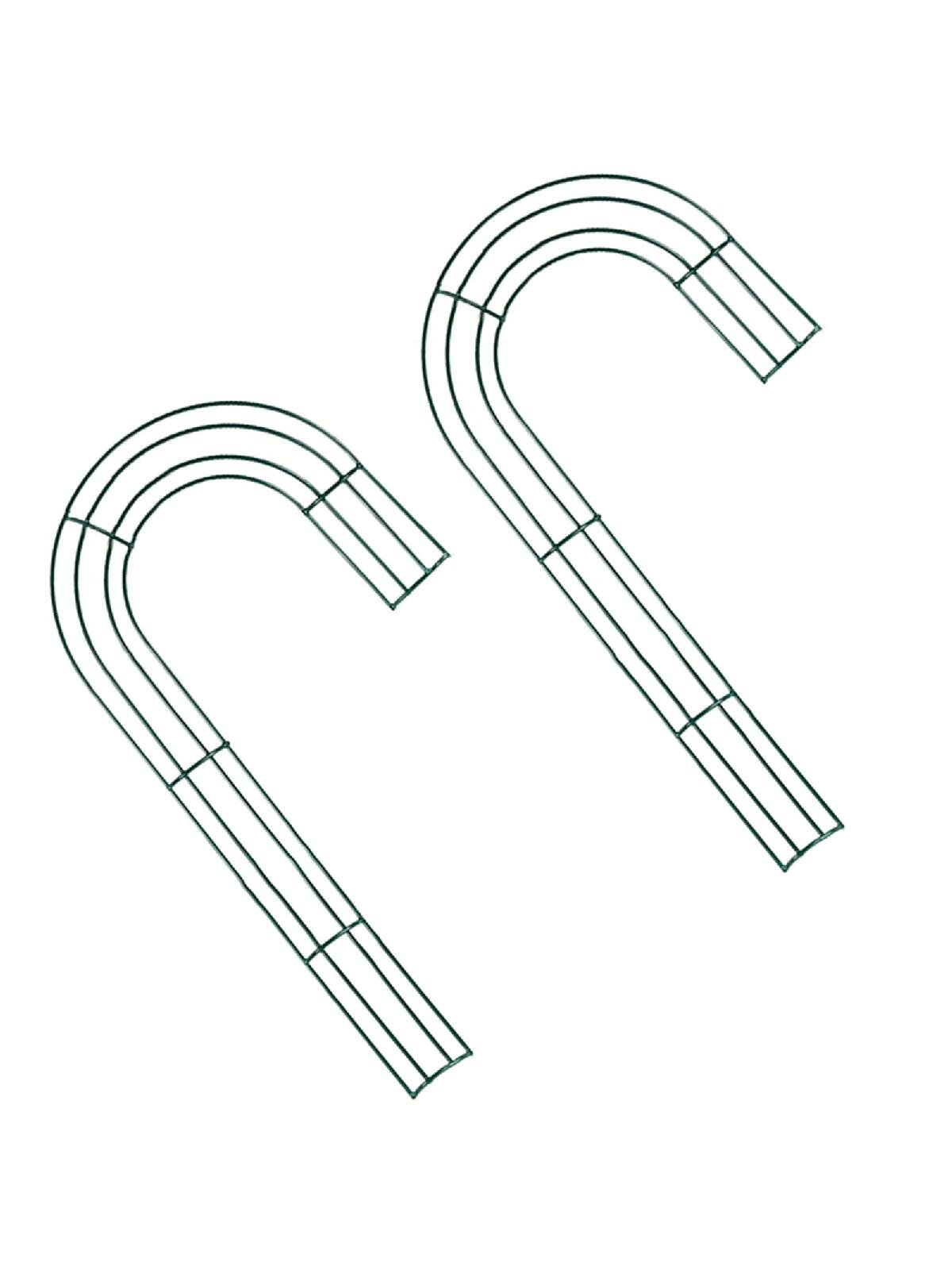 2 упаковки каркаса из проволочного венка в форме леденцового тростника, 12-дюймовая рамка для рождественского цветочного венка