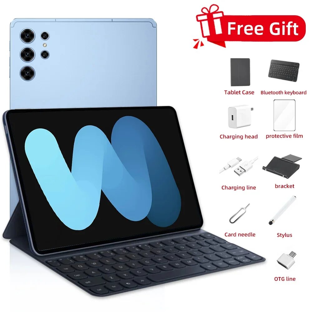 Планшетный ПК Pad S25 Ultra Global Edition 22GB 2TB, BLUE case Keyboard