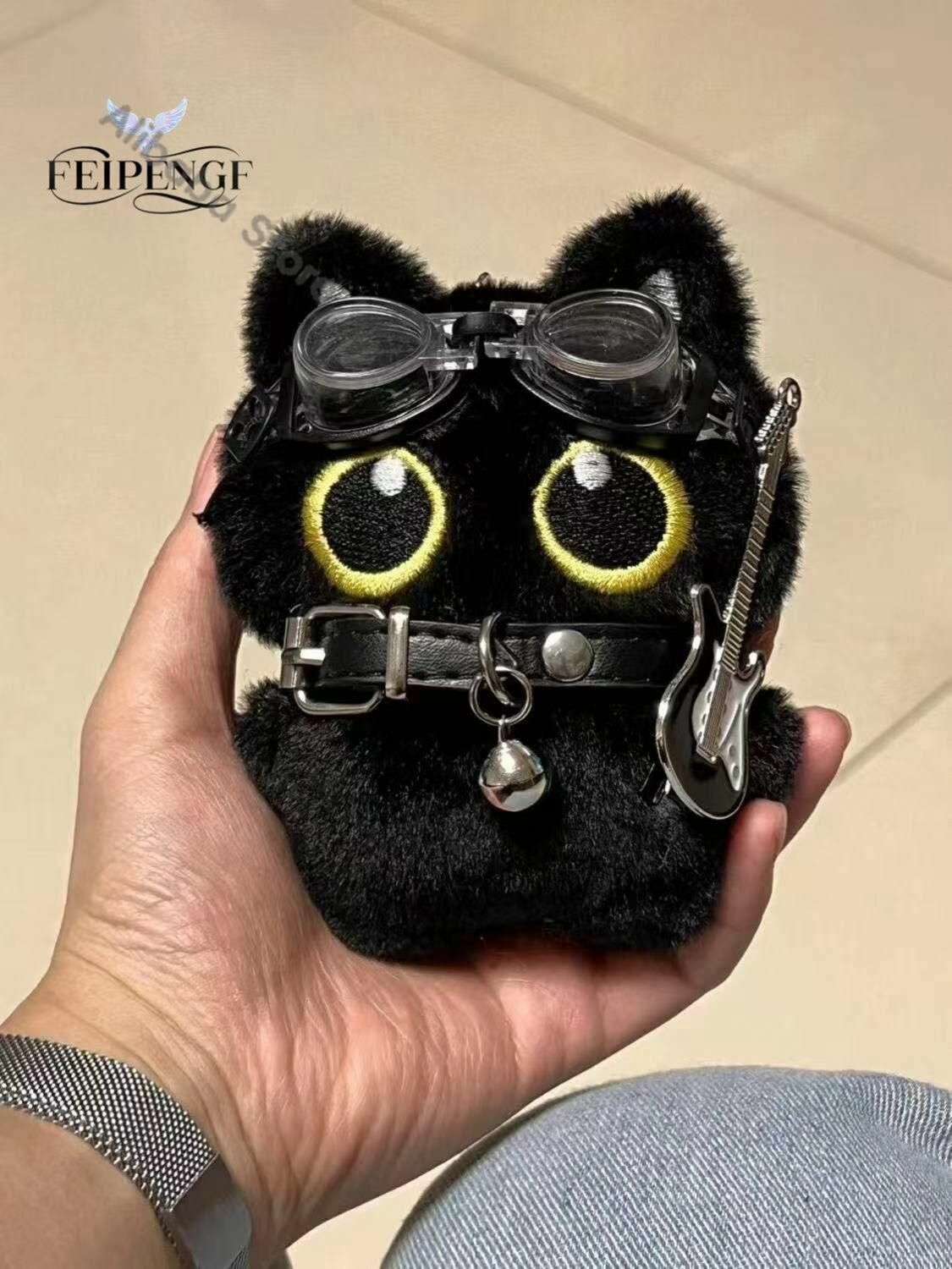 FEIPENG Милый маленький чёрный кот, плюшевый игрушка