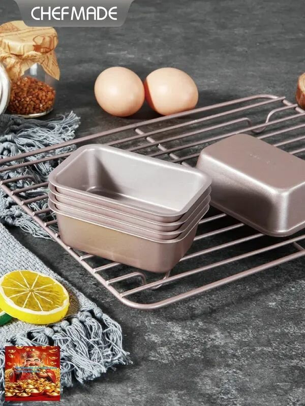 CHEFMADE Форма для выпечки, Прямоугольная, 7.1 см x 10.3 см, 4 шт