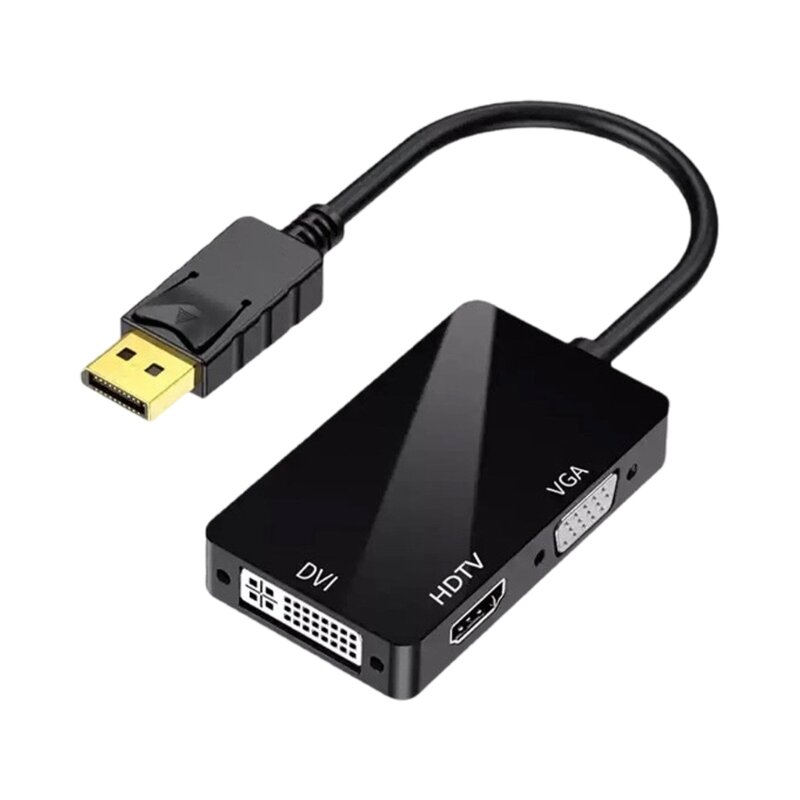 3 в 1 Кабель-Адаптер DisplayPort для HDTV VGA DVI 1080P Кабель-Конвертер DisplayPort для ПК, Ноутбуков, ТВ-Проекторов, Мониторов