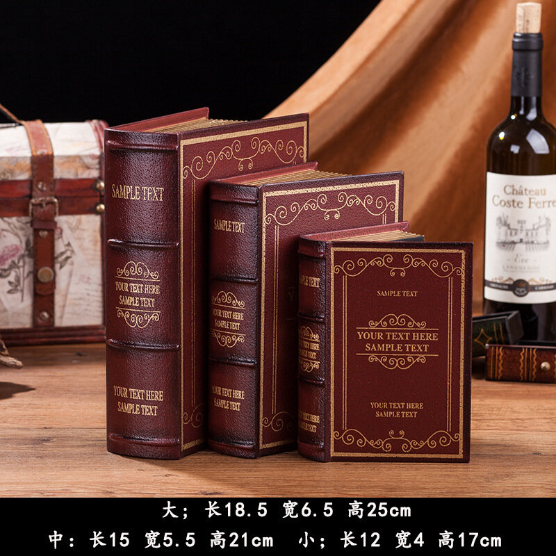 Европейская ретро-фальшивая книга, имитация книги, коробка для хранения, декор для офиса, модель книги, реквизит для фото
