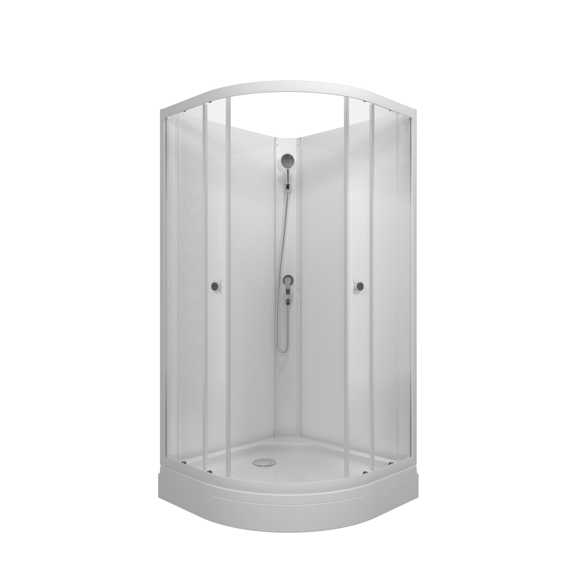 Душевая Кабина "Triton"Лайт 90*90 А Без крыши, низкий поддон, поддон 1/4 круга, (ДН4), сифон