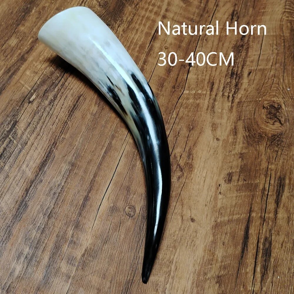Натуральный рог яка, чёрный рог буйвола, питьевой рог викинга 30-40CM