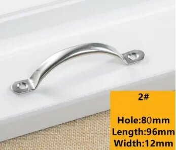 Ручки для шкафов серебристые, Hole Pitch 80mm