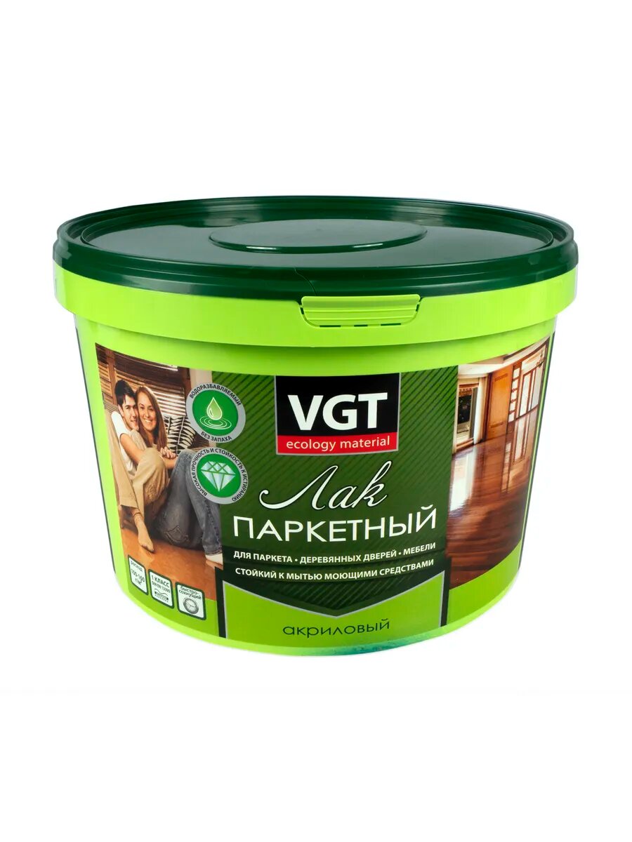 Лак акрил паркетный для пола/мебел вн работы, глянц 9кг