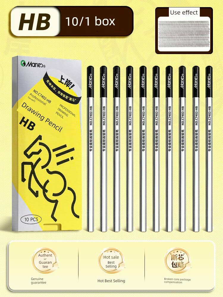 Marley Sketch Pencils Charcoal Pencils for Art Students 2B4B6B8B14B Professional-Grade Sketch Pen Tool Set Hb Drawing