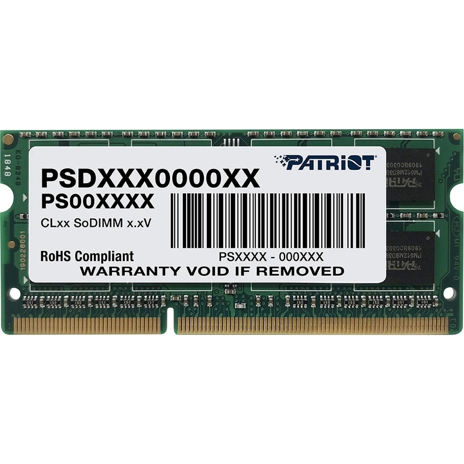 Модуль памяти Patriot SL 4GB DDR3 SO-DIMM 1600MHz(PSD34G1600L81S)