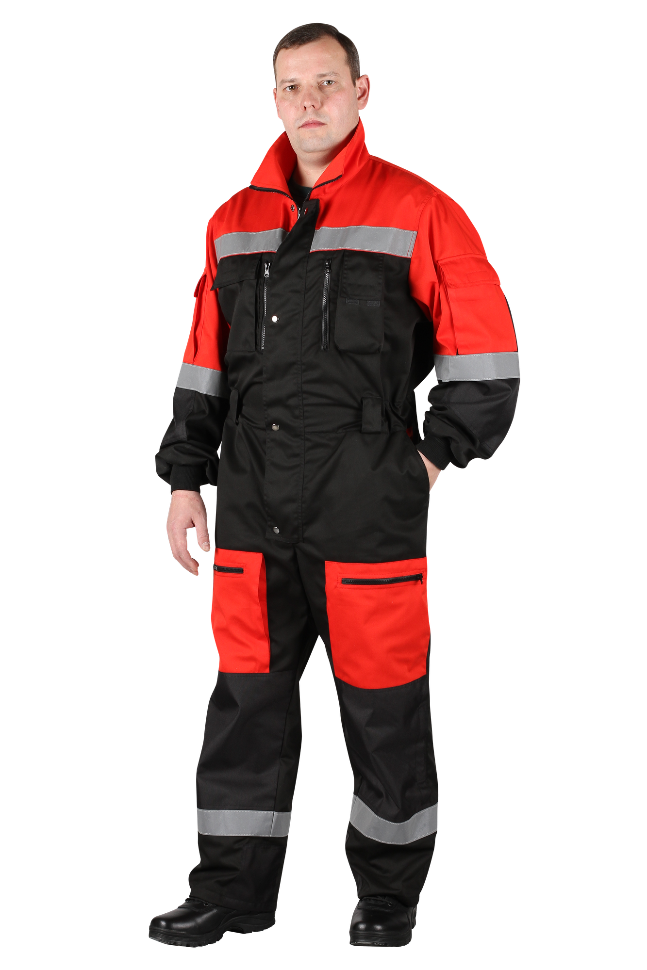 Комбинезон мужской рабочий демисезонный с карманами, закрытого типа