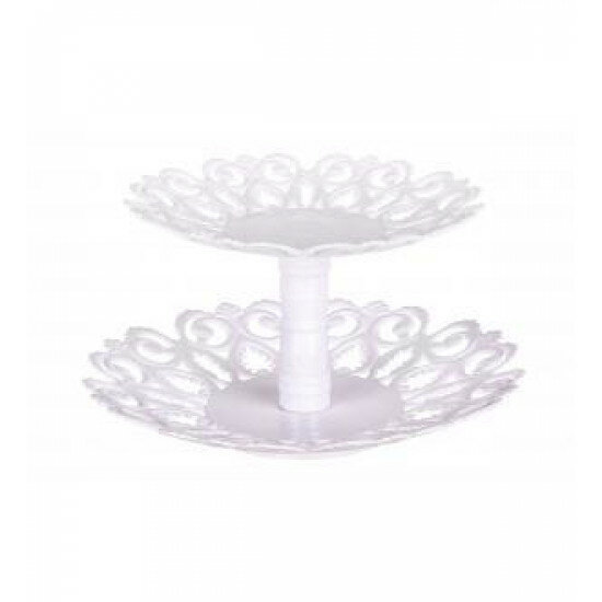 Фруктовница мелодия 2-Х ярусная средняя белый альтернатива