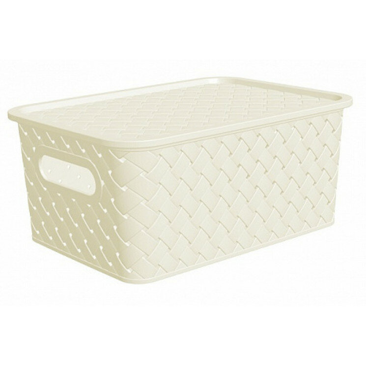 Корзина береста 3Л С крышкой СЛ. Кость 235*173*105 виолет