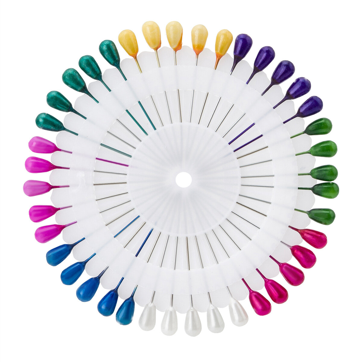 Булавки портновские с пластиковой головкой на круге 40 мм, 40 шт, 12 упак