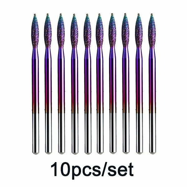 Набор фрез для маникюра и педикюра APRITH, 10 шт, радужные 09