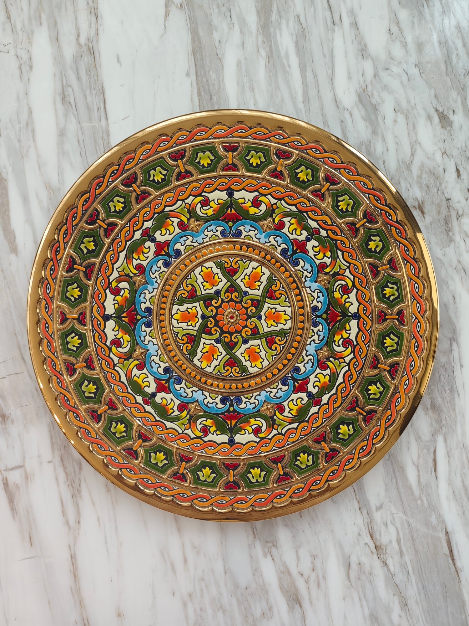 Тарелка декоративная Cearco диаметр 35 см, ручная работа испанских мастеров