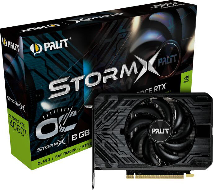 Видеокарта Palit nVidia GeForce RTX 4060TI STORMX OC 8Gb (NE6406TS19P1-1060F)