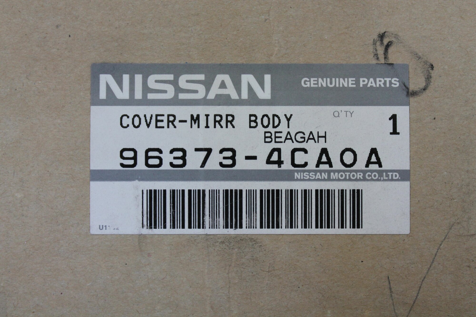 Крышка корпуса бокового зеркала NISSAN 963734CA0A