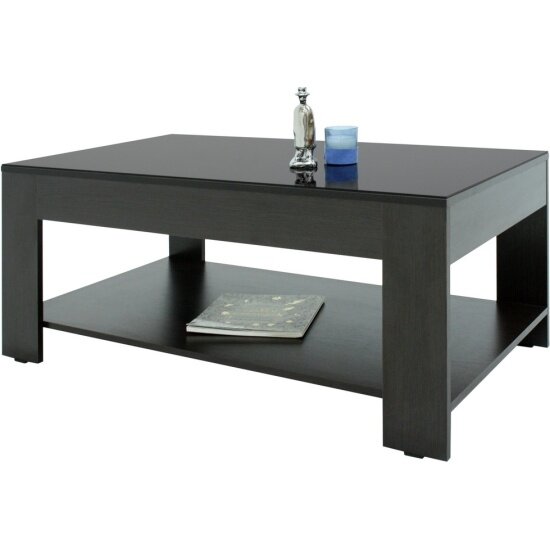 Стол журнальный Мебелик BeautyStyle 26 венге/стекло черное