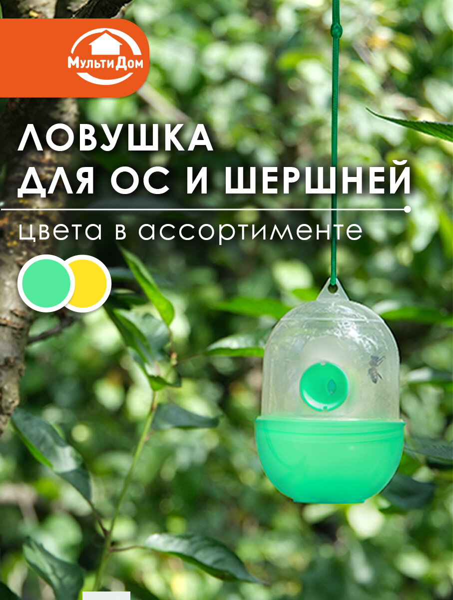 Ловушка для ос и шершней, пластмасса, размер 18,5х6 см, простая конструкция.