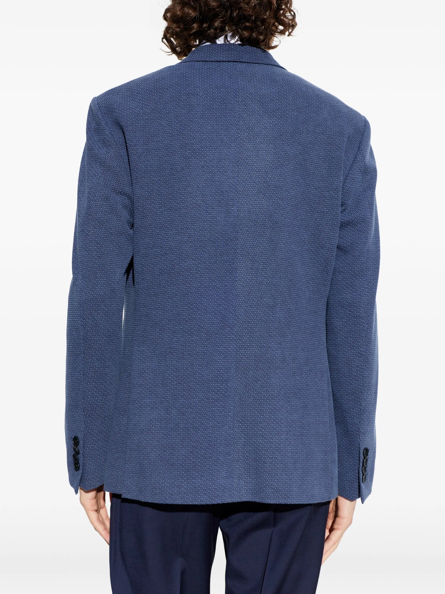 Пиджак ETRO Single-breasted textured blazer, размер 54, blue — фото 1