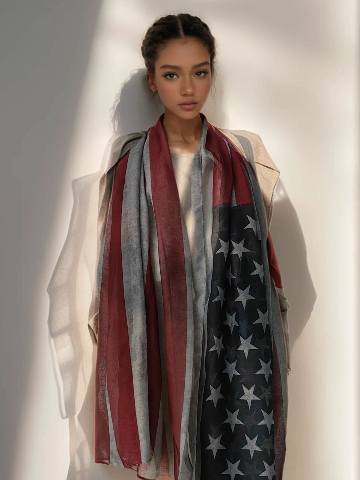 Вискозный архив синий флаг США / USA / Америки