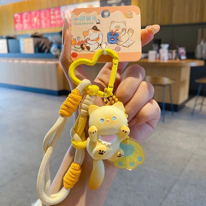 Новый милый брелок-кошечка 2025 года для девочек, изысканный кулон для рюкзака, парный брелок-шарм Брелок для ключей