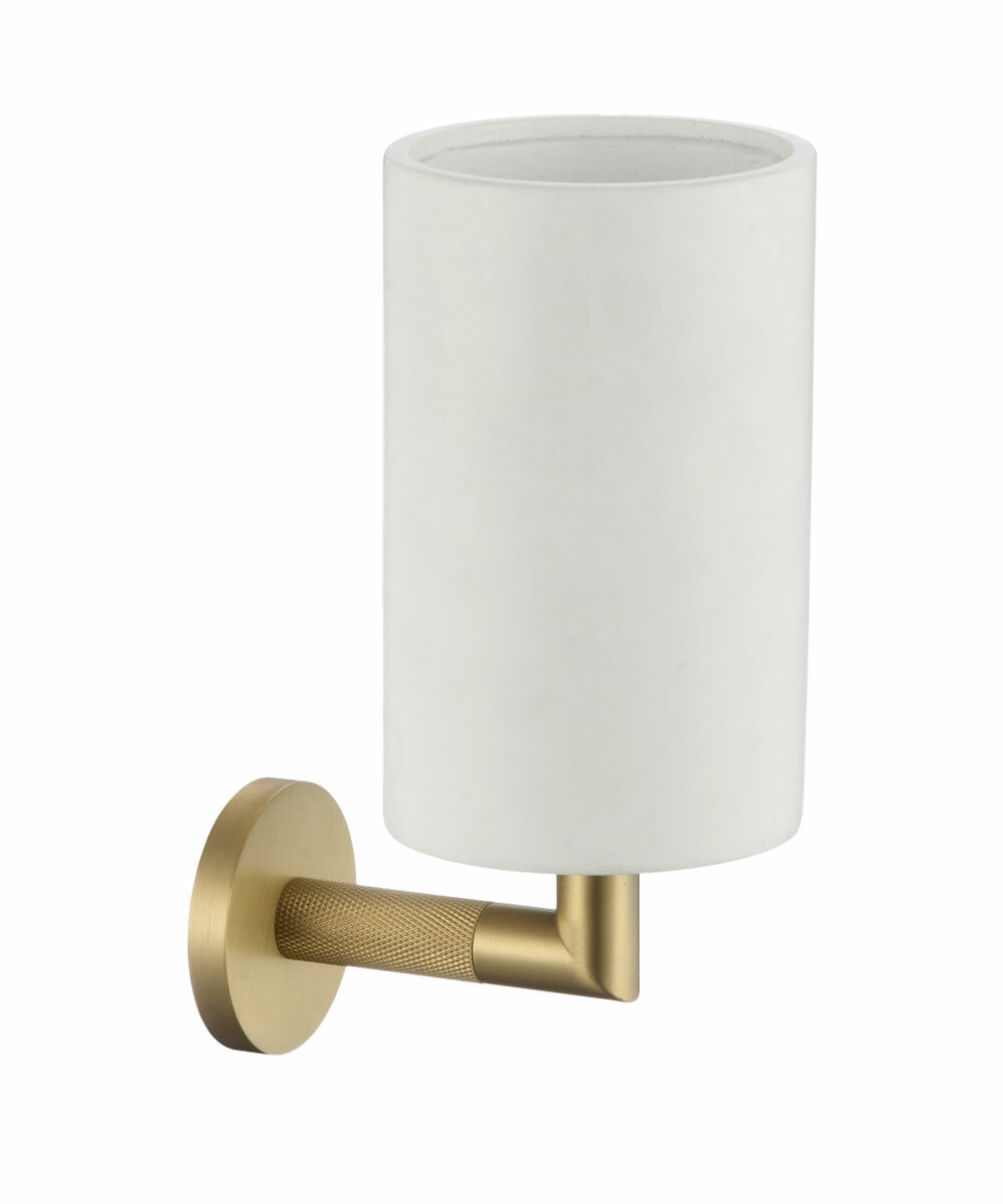 Стакан кварилый для зубных щеток настенный от бренда Ganzer GZ19560-S матовое золото