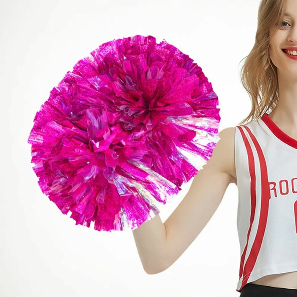 Двухсторонние помпоны для черлидинга: металлические блестки, прочная ручка