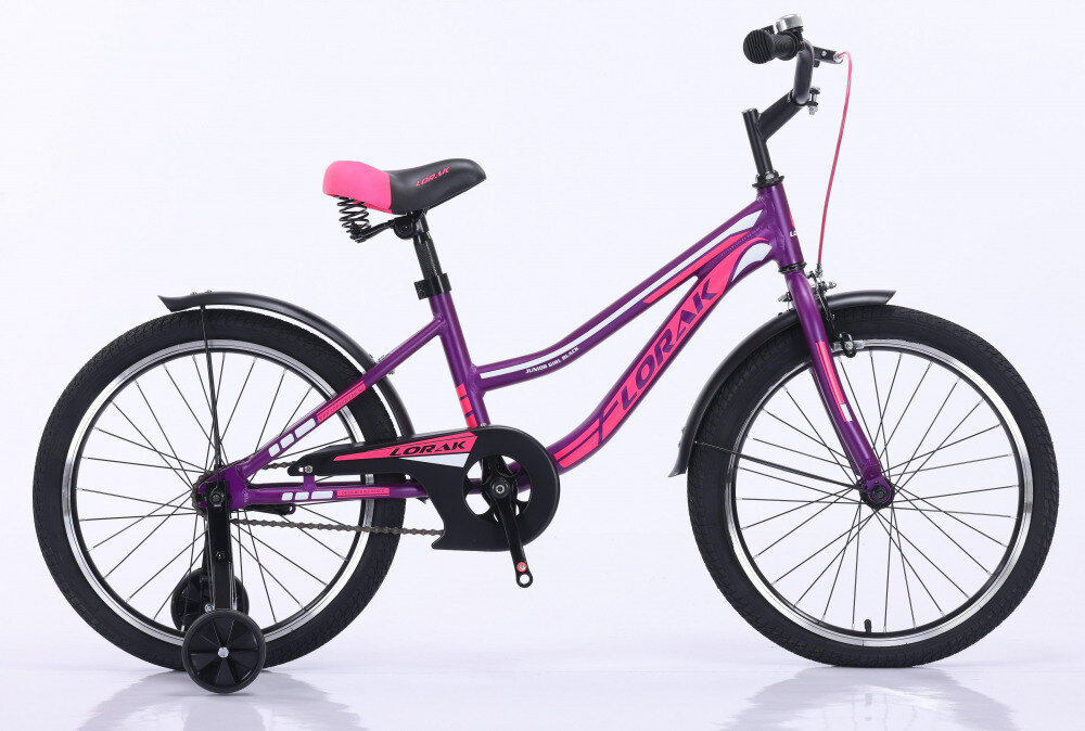 Велосипед детский LORAK JUNIOR 20 Girl Black Матовый Фиолетовый/Розовый 118-130см.