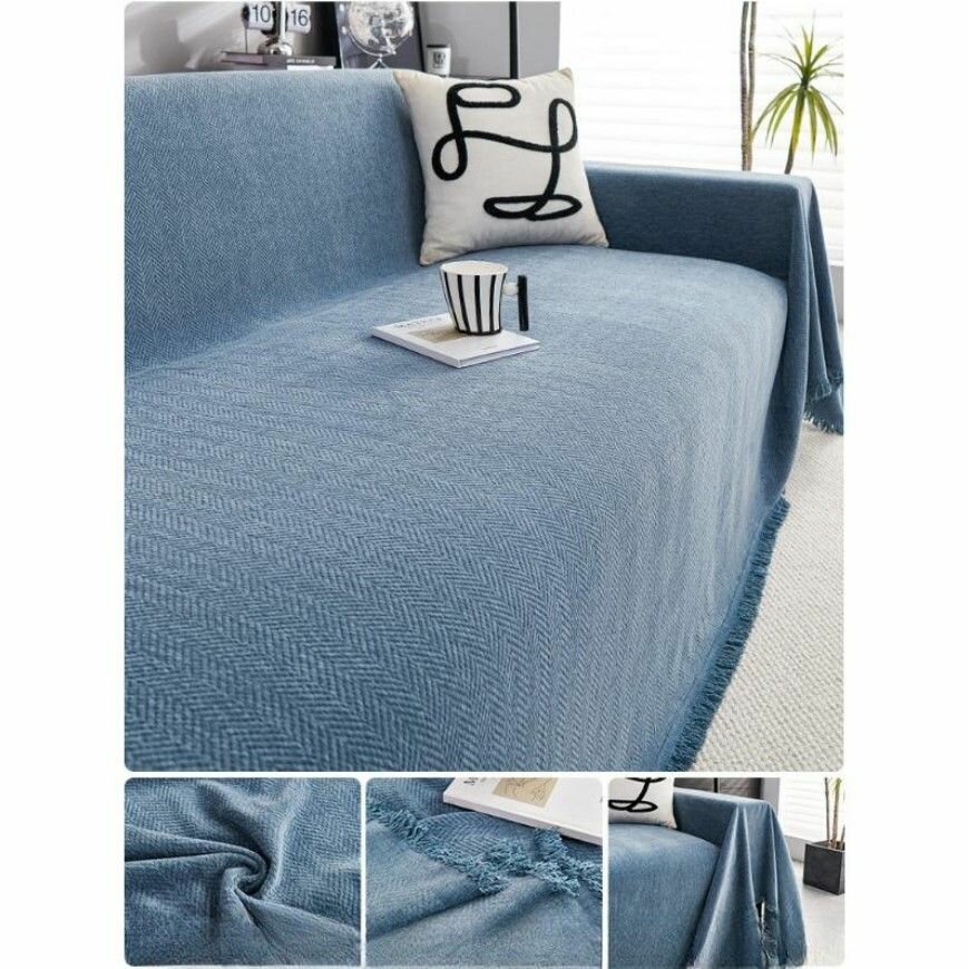 Покрывало для дивана синий 180x230см