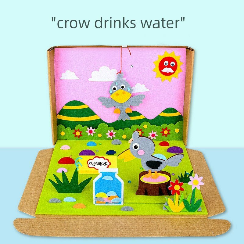 Коробка для рассказов, небольшой театр, сделай сам, нетканые материалы ручной работы, детский сад, языковая зона,