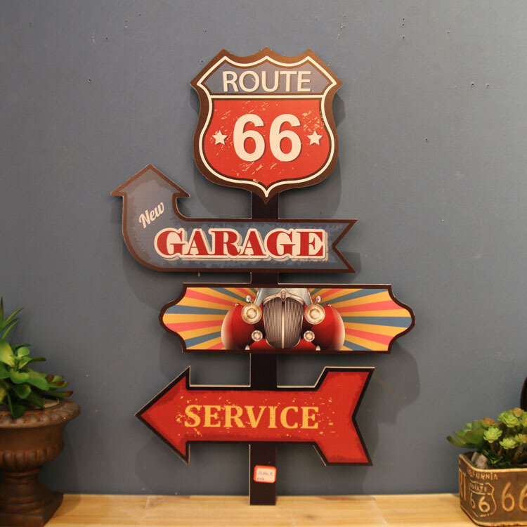 Американский стиль ретро винтажный указатель дорожный знак настенное украшение настенное панно бар интернет-кафе орнамент настенный декор ремесло