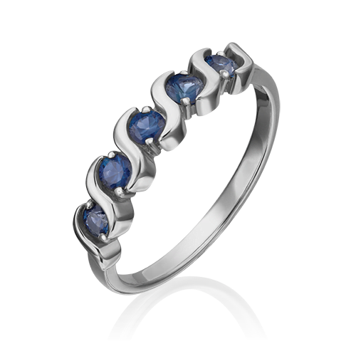 Кольцо, белое золото, 585 проба, сапфир