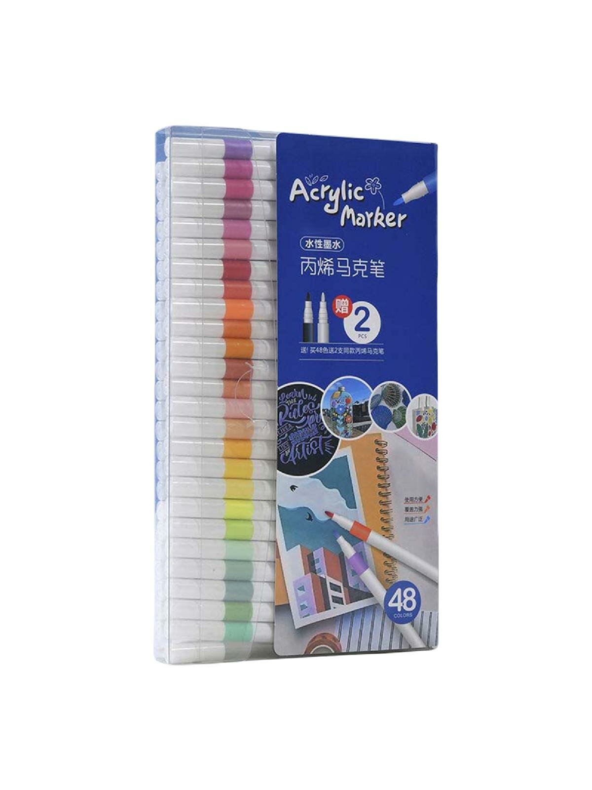 Набор Акриловых Фломастеров 12/24/48 Цветная Акриловая Ручка, Фломастеры для рисования