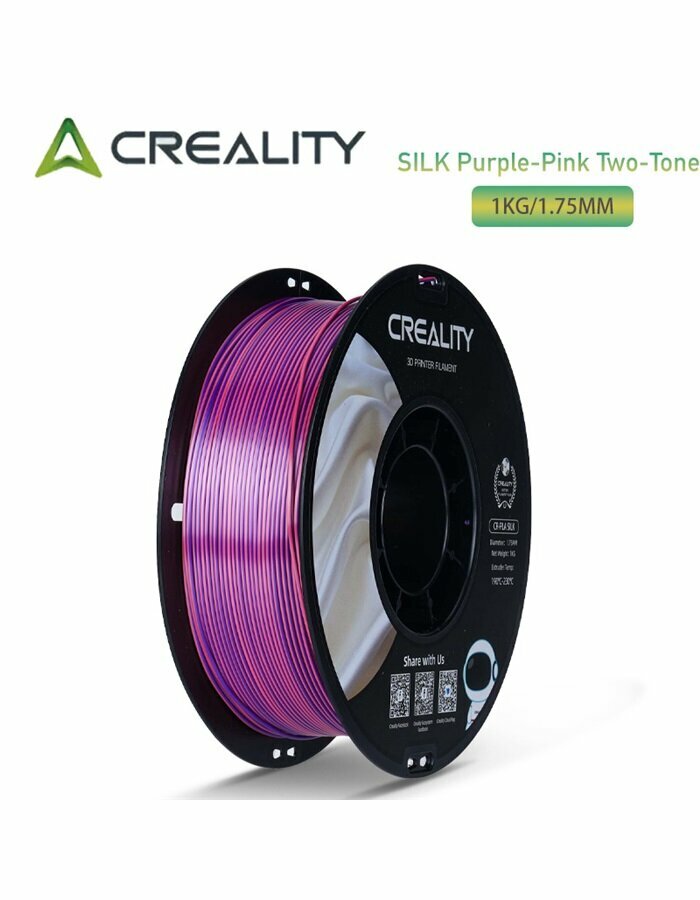 Катушка CR-Silk пластика Creality, 1,75 мм 1кг, для 3D принтеров Фиолетово-розовая двойная линия