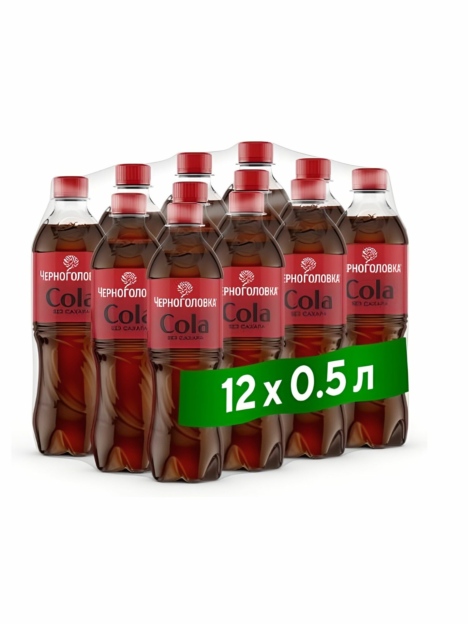 Напиток "Лимонад Черноголовка" Кола без сахара газированный, 500мл. ПЭТ. Упаковка 12 шт.