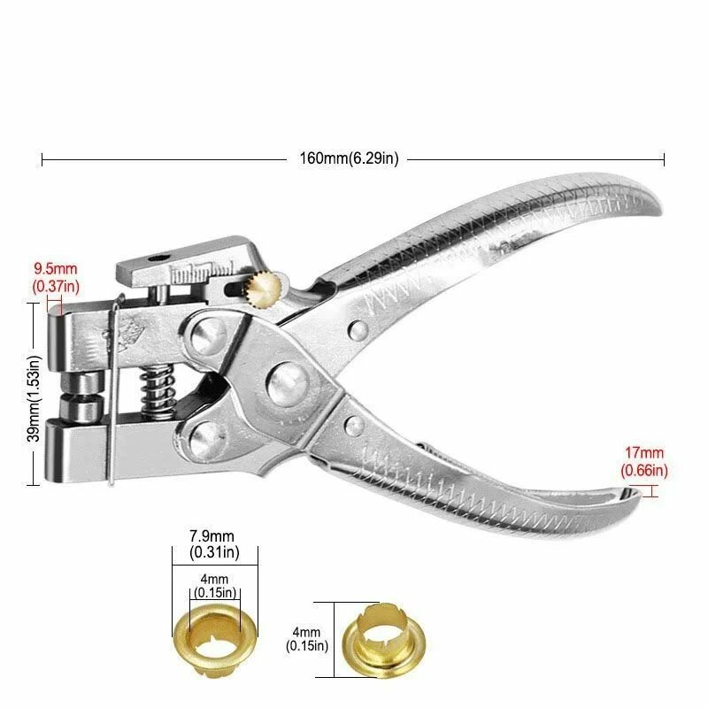 Набор для установки кнопок и люверсов (100 шт.) 9.5 мм комплект для ремонта и творчества