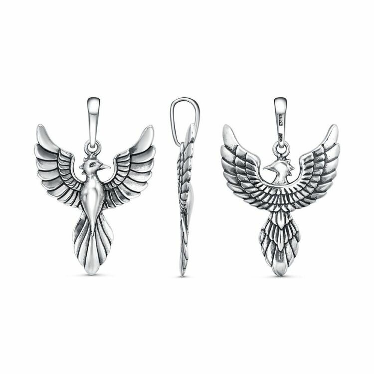 Подвеска, серебро, 925 проба, оксидирование