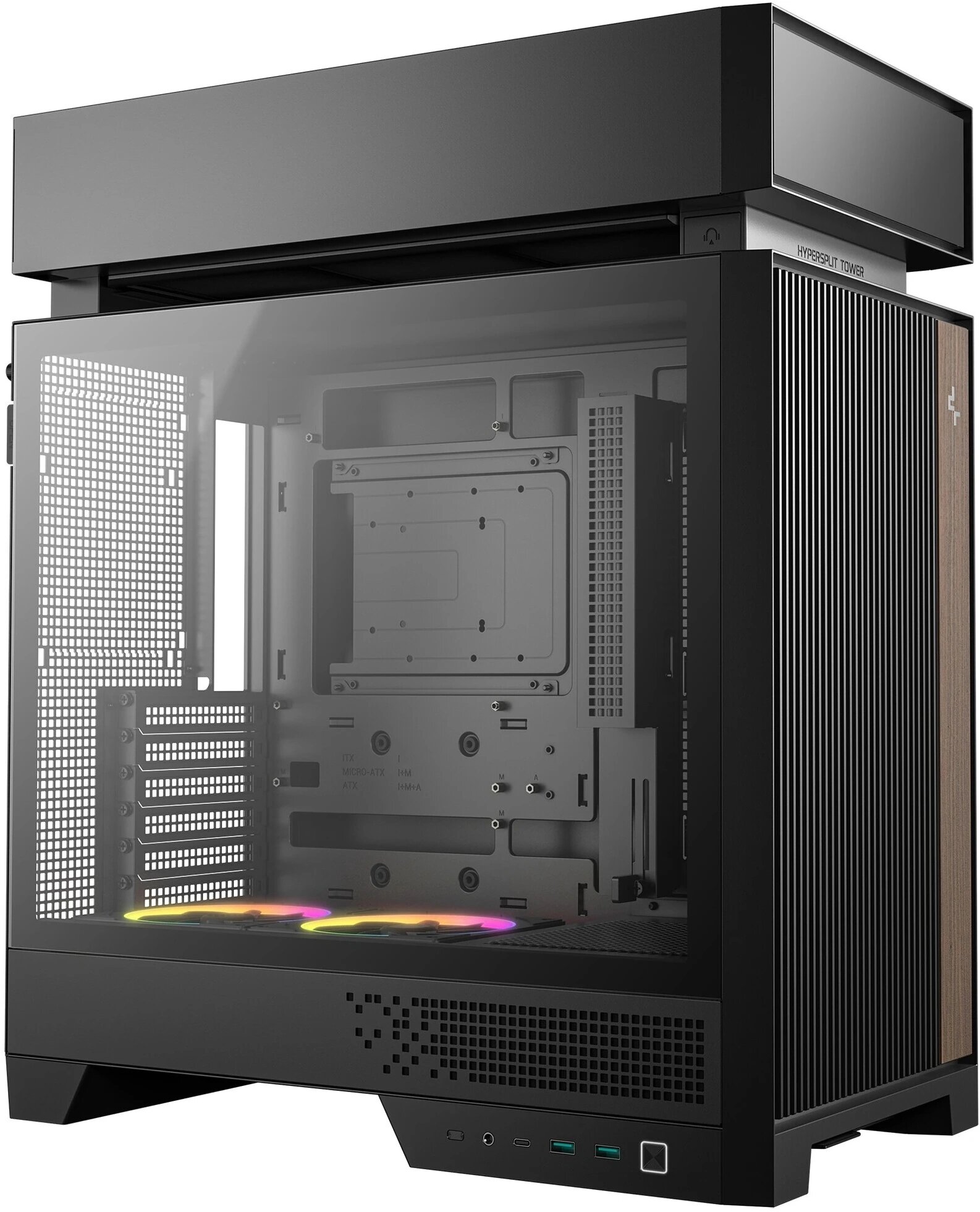 Корпус Deepcool CL660 черный/коричневый без БП ATX 4x120mm 5x140mm 2xUSB3.0 audio bott PSU