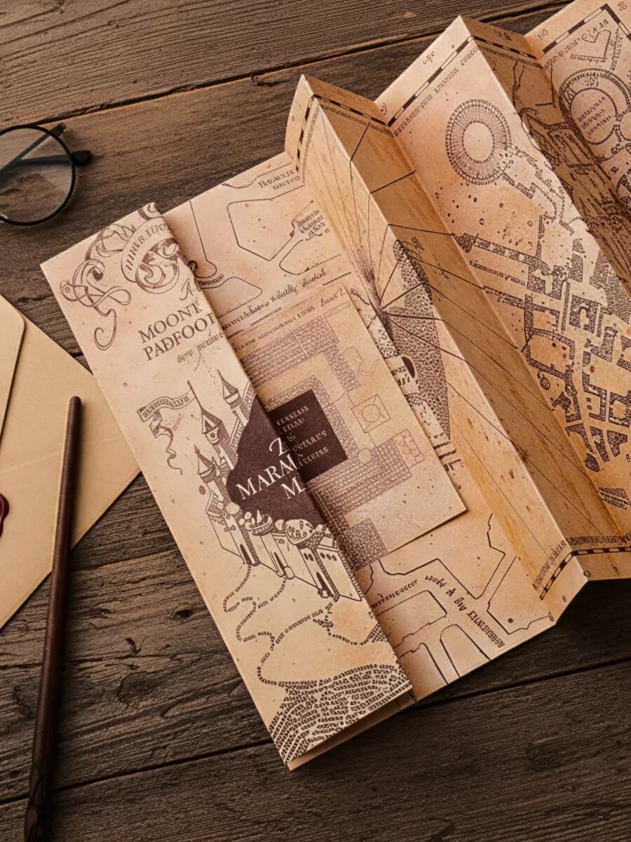 Сувенир артефакт складная Карта Мародеров для косплея Гарри Поттер