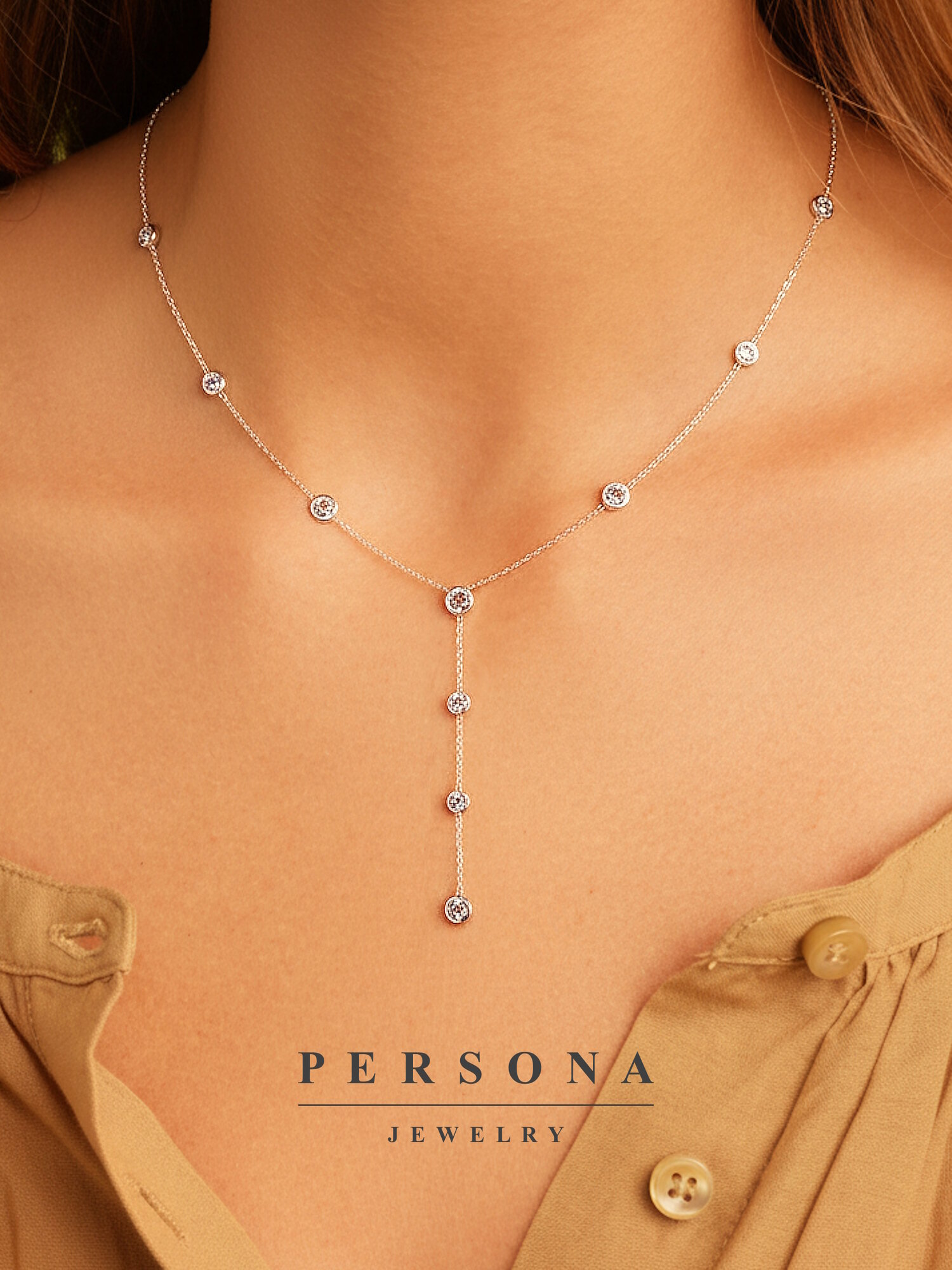 Колье, серебро, 925 проба, родирование, фианит