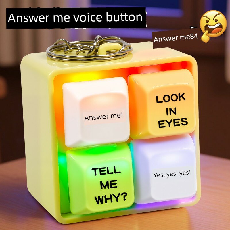 Ключевой брелок Answer Me с подсветкой и звуковыми эффектами для снятия стресса, компактный аксессуар для отдыха и