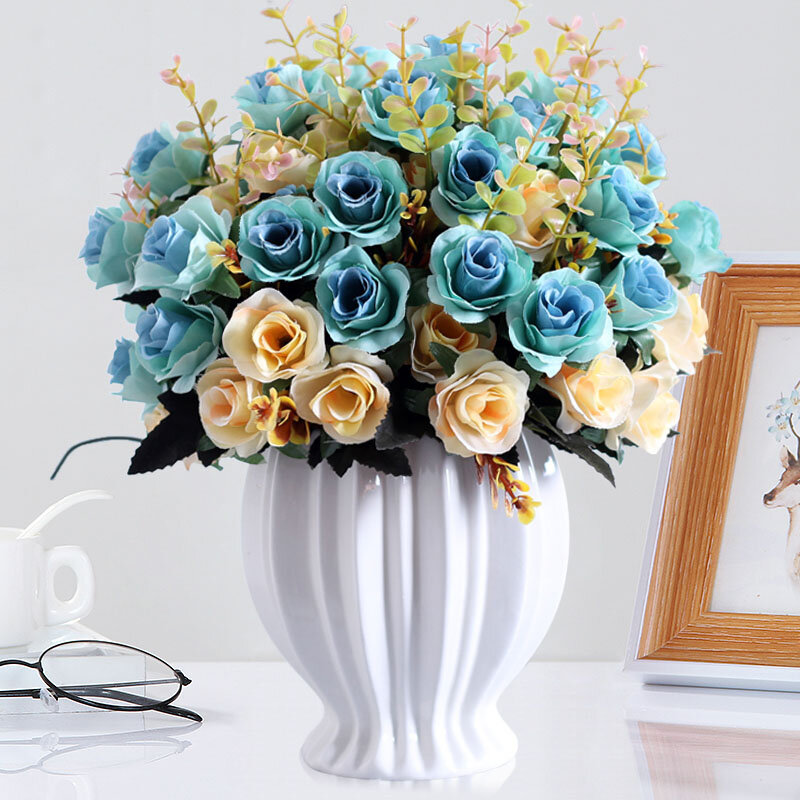 Искусственные цветы подсолнуха, пластиковые цветы, украшения для журнального столика в гостиной, цветы для обеденного стола, декор для помещений, комнатные растения, букеты, декоративные цветы.