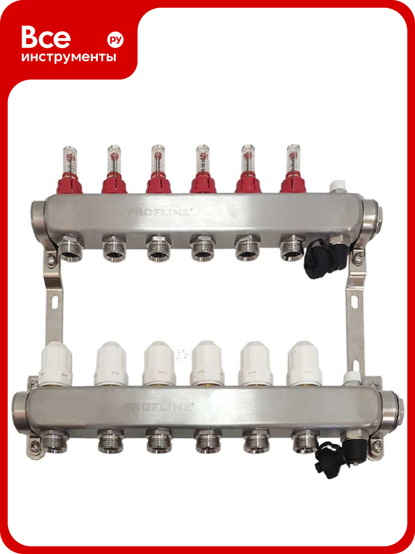 Коллекторный блок с расходомерами PROFLINE 6 выходов 1x3/4 УТ-00049412
