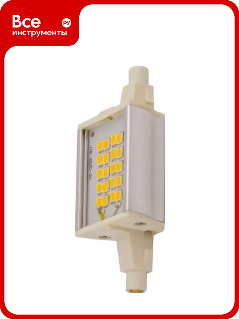 Светодиодная лампа Ecola Projector led lamp premium 6,0w, f78, 220v, r7s, 4200k, алюминиевый радиатор, 78x20x32 J7PV60ELC