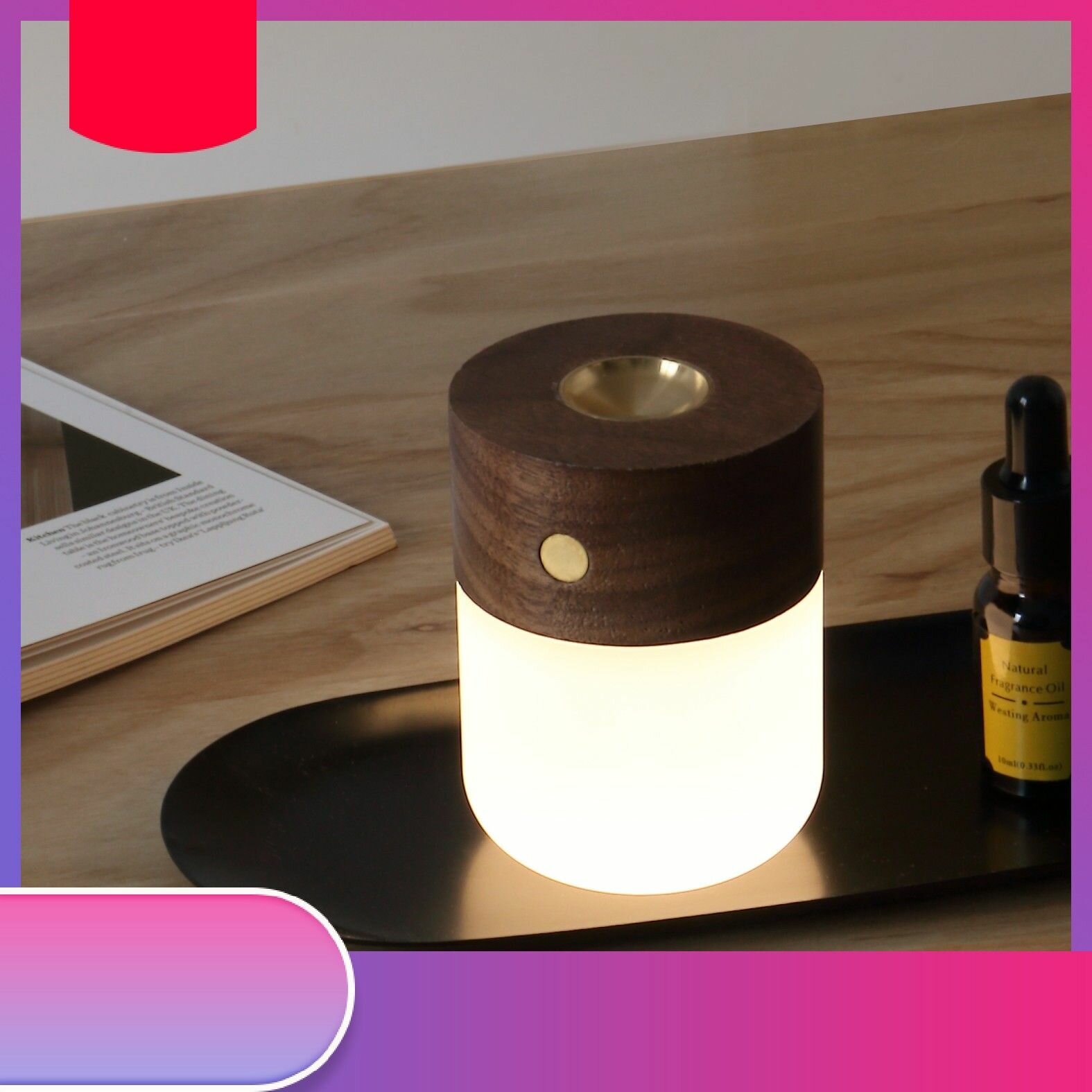 LED-аромалампа с подогревом: USB-зарядка, деревянный ночник для эфирных масел, прикроватный светильник