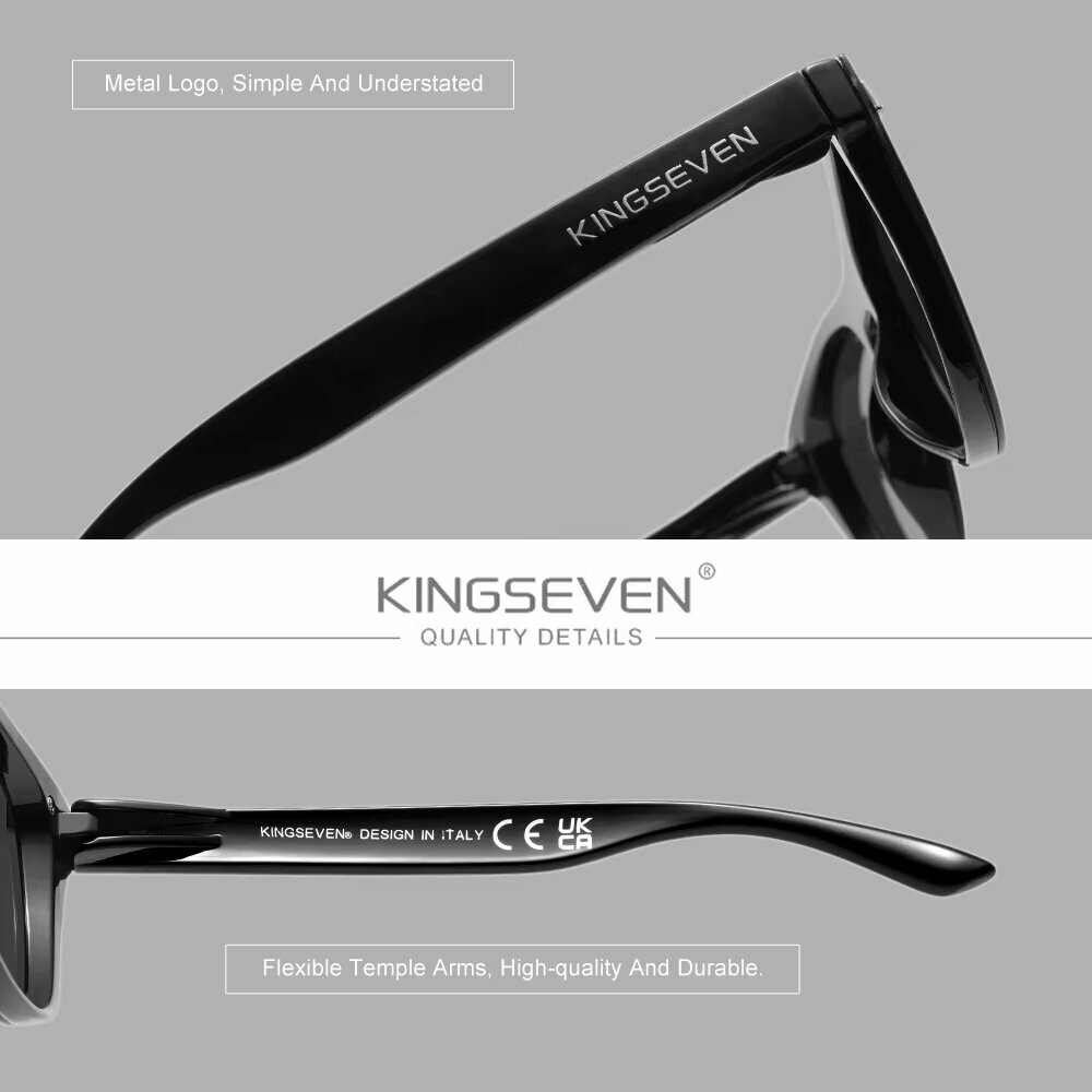 Солнцезащитные очки KINGSEVEN, черный матовый — фото 1