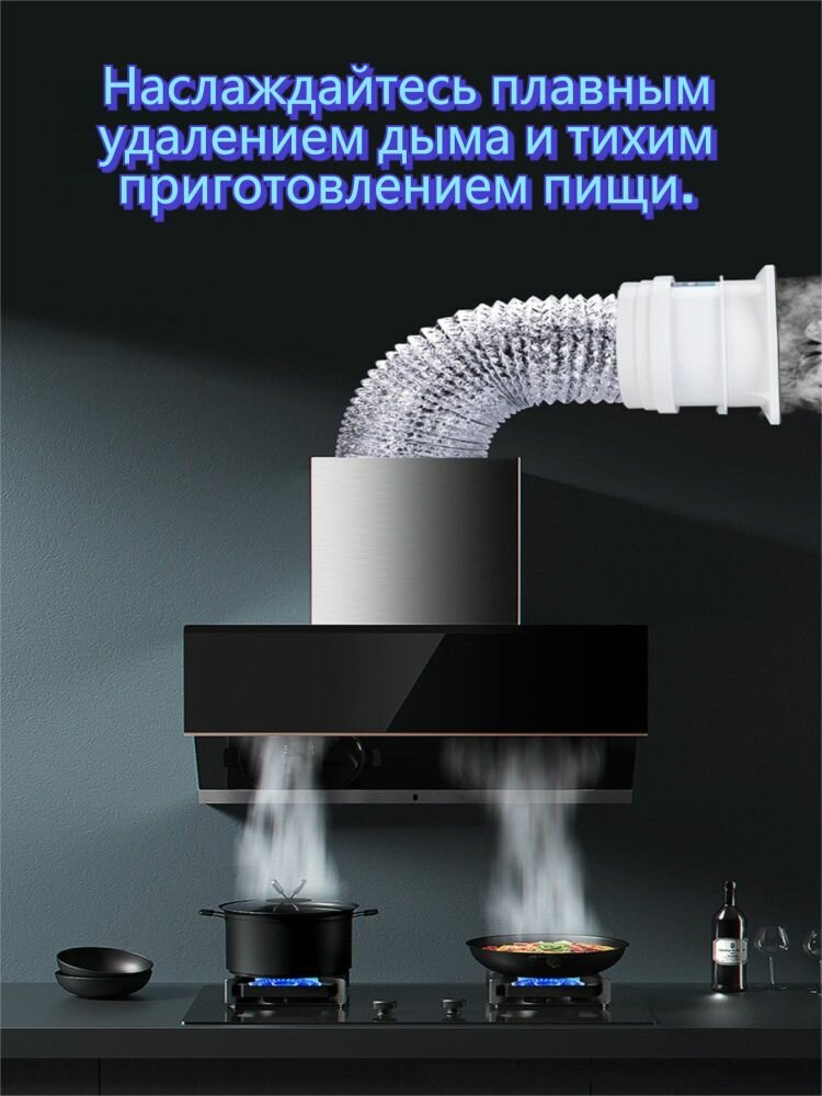 Труба дымоходная/Двухслойный с утолщением, алюминиево-проволочная труба с возможностью растягивания, внутренний диаметр: 8-20 см, длина: 1,5-3 м, 1 штука