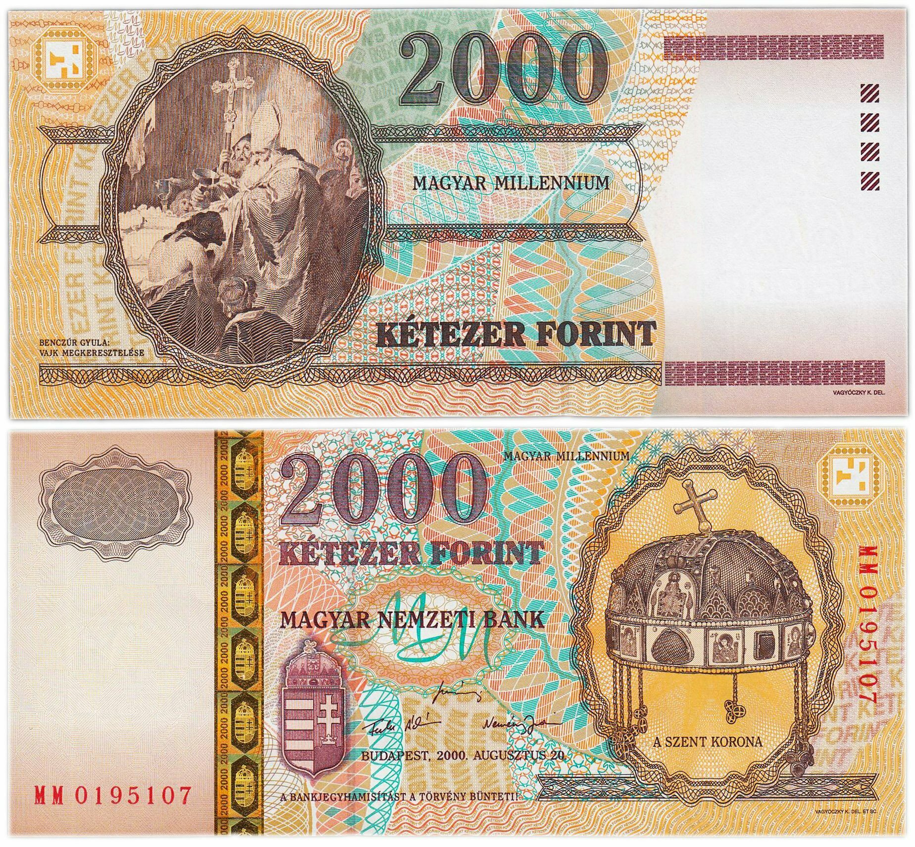 Венгрия 1000 форинтов 2000 Миллениум в Буклете